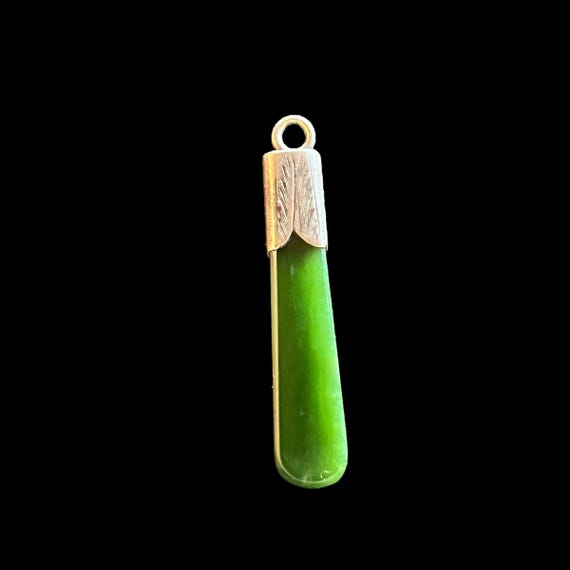 Antique Pounamu Jade Pendant / Fob - Antique Sterling… - Gem