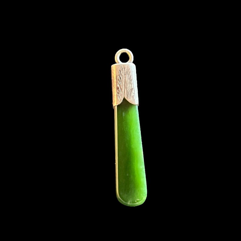 Antique Pounamu Jade Pendant / Fob - Antique Sterling Silver Pounamu ...
