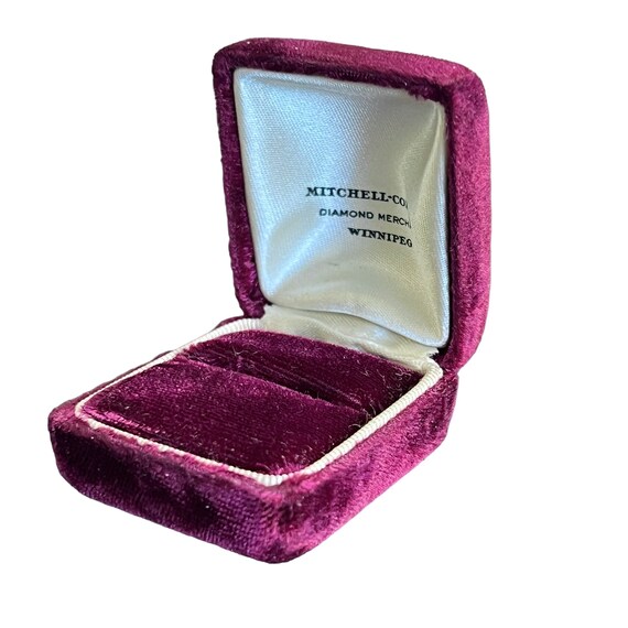 1950’s Burgundy Velvet Engagement Ring Box - Vintage … - Gem