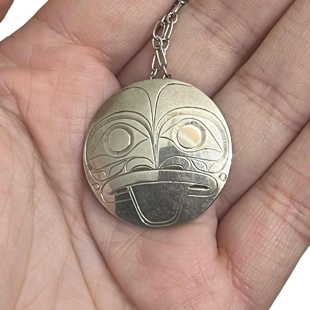 Signed Haida Moon Pendant on Silver Chain Northwest Coast Haida Moon ...