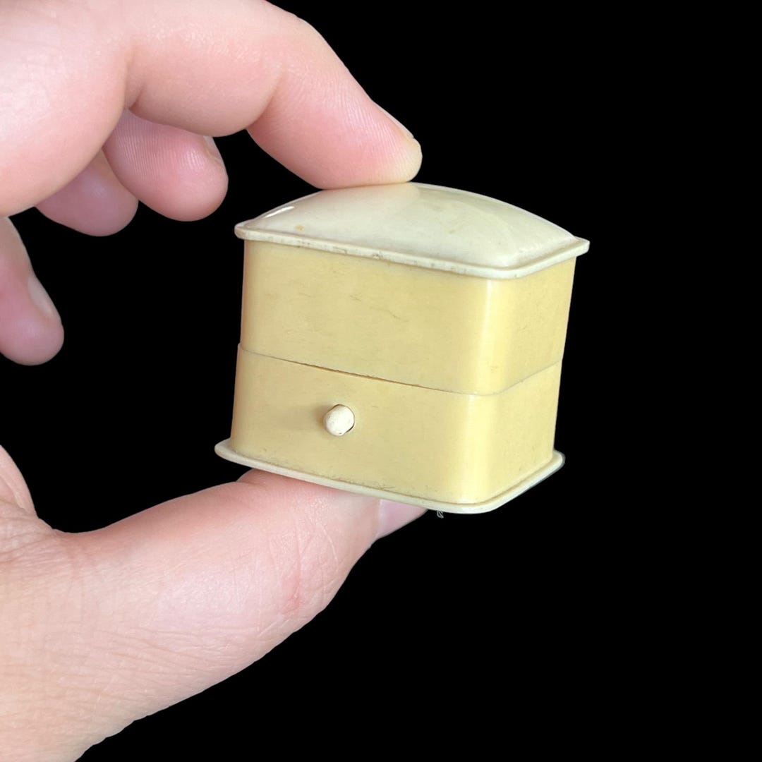 Art Deco Celluloid Engagement Ring Box - 1920’s Antique Ring Box - Art ...