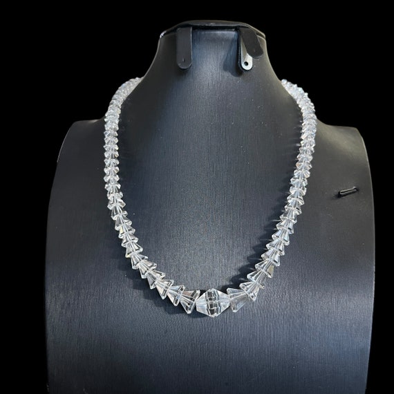 1950s Quartz Crystal Necklace With Silver Clasp Vintage Rock Crystal Necklace Beaded Crystal Necklace Japanese Rock Crystal Necklace Etsy Sweden