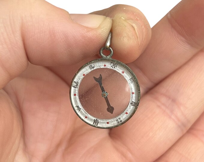 1940s Compass Pocket Watch Fob Vintage Tiny Compass Fob WWII Compass ...