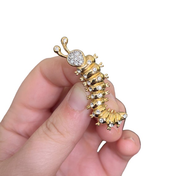 Signed Butler Caterpillar Brooch - Butler Rhinestone … - Gem