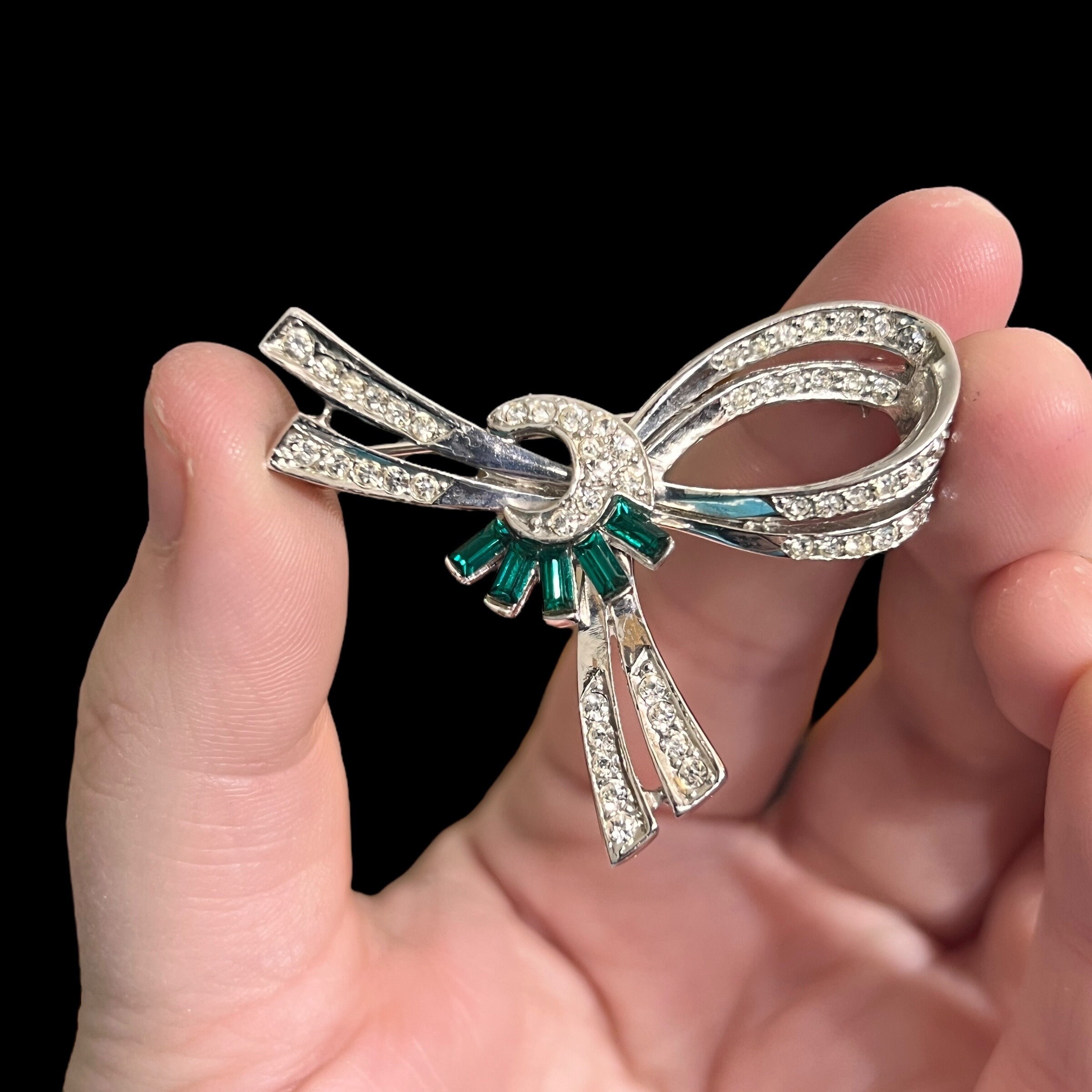 Rare Boucher Rhinestone Bow Brooch. Vintage Boucher Brooch. Vintage ...