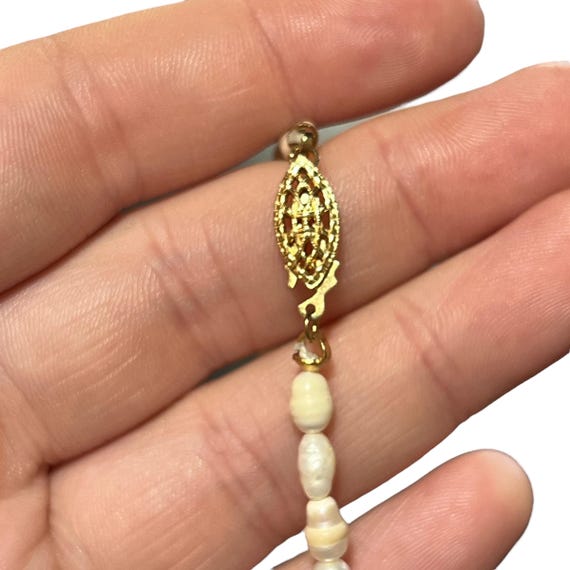 24” 14K GF Rice Pearl Necklace - Vintage Freshwater … - Gem