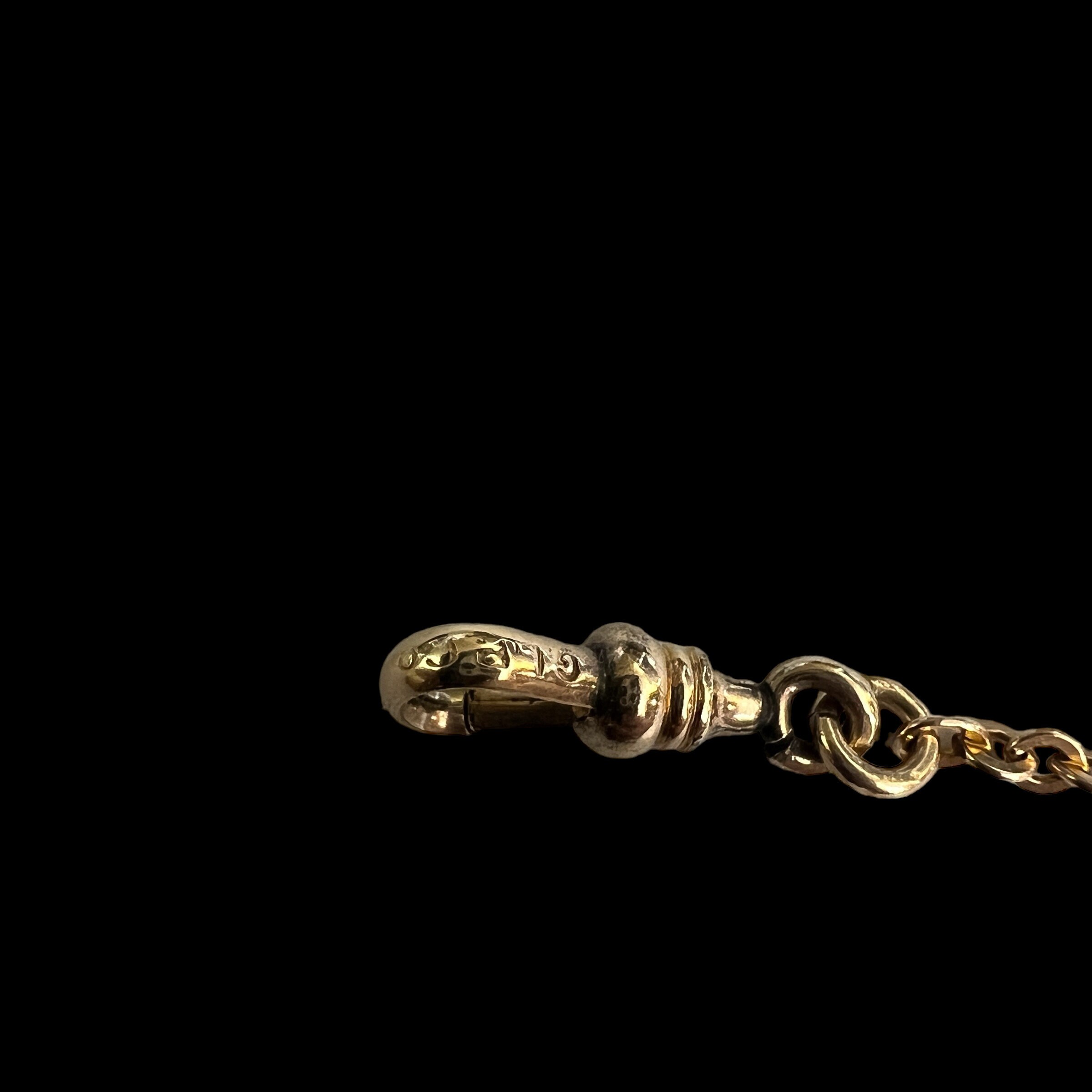 Victorian Gold Filled Pocket Watch Chain With Engraved Vest Clip ...