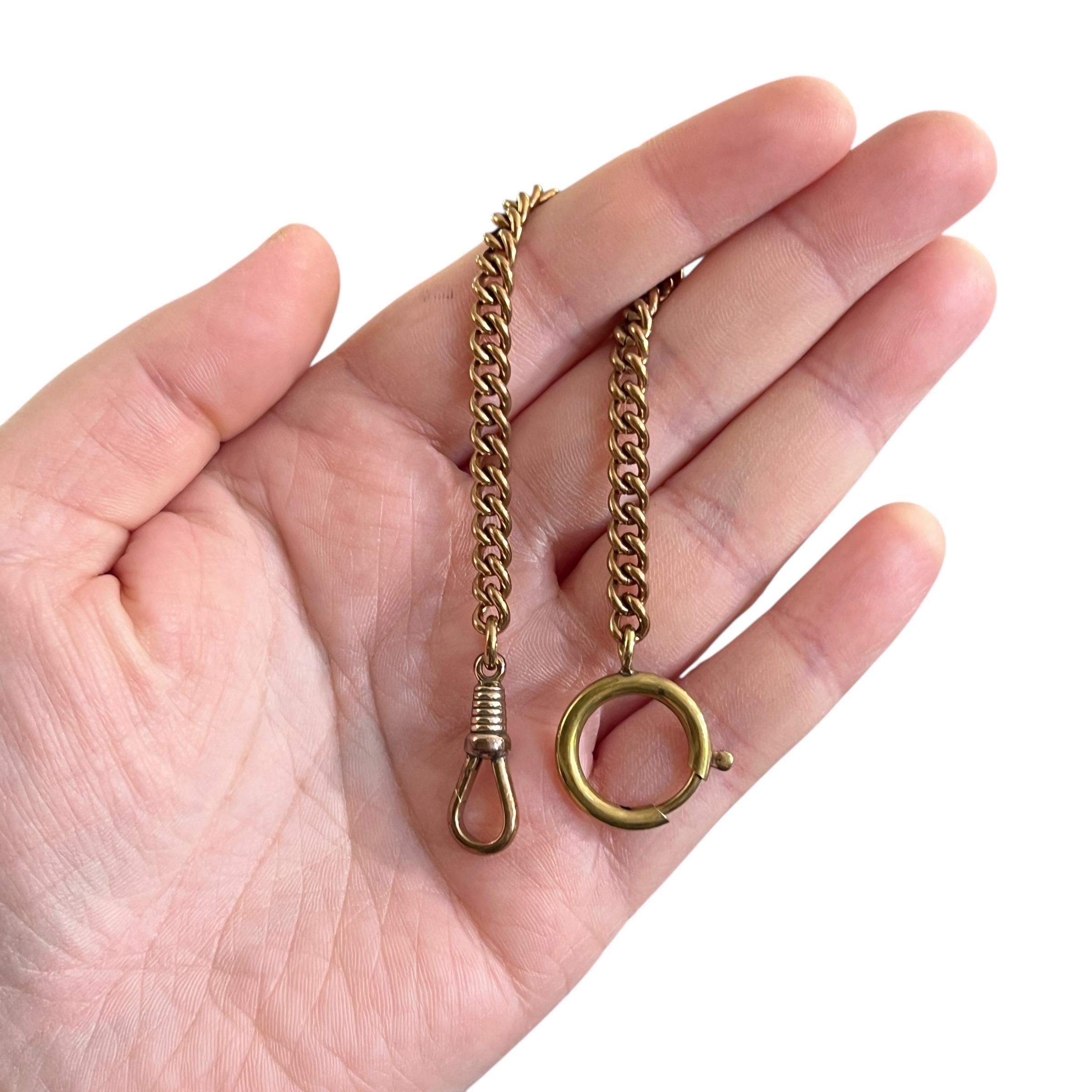 Victorian Multi-toned Rose Gold Pocket Watch Chain With Brass Clasp ...