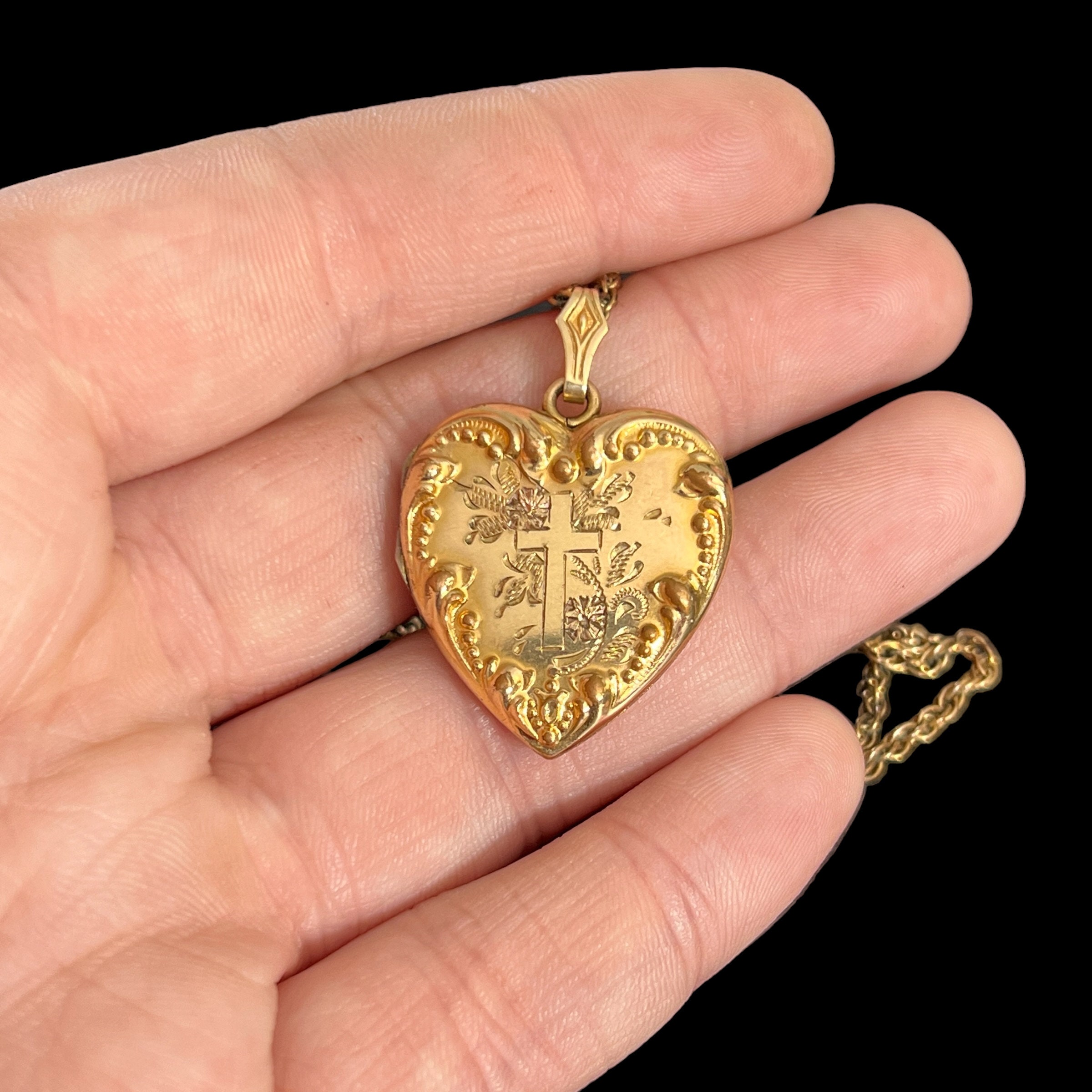 Victorian Gold Filled Heart Locket / Gold Heart Locket / Victorian ...
