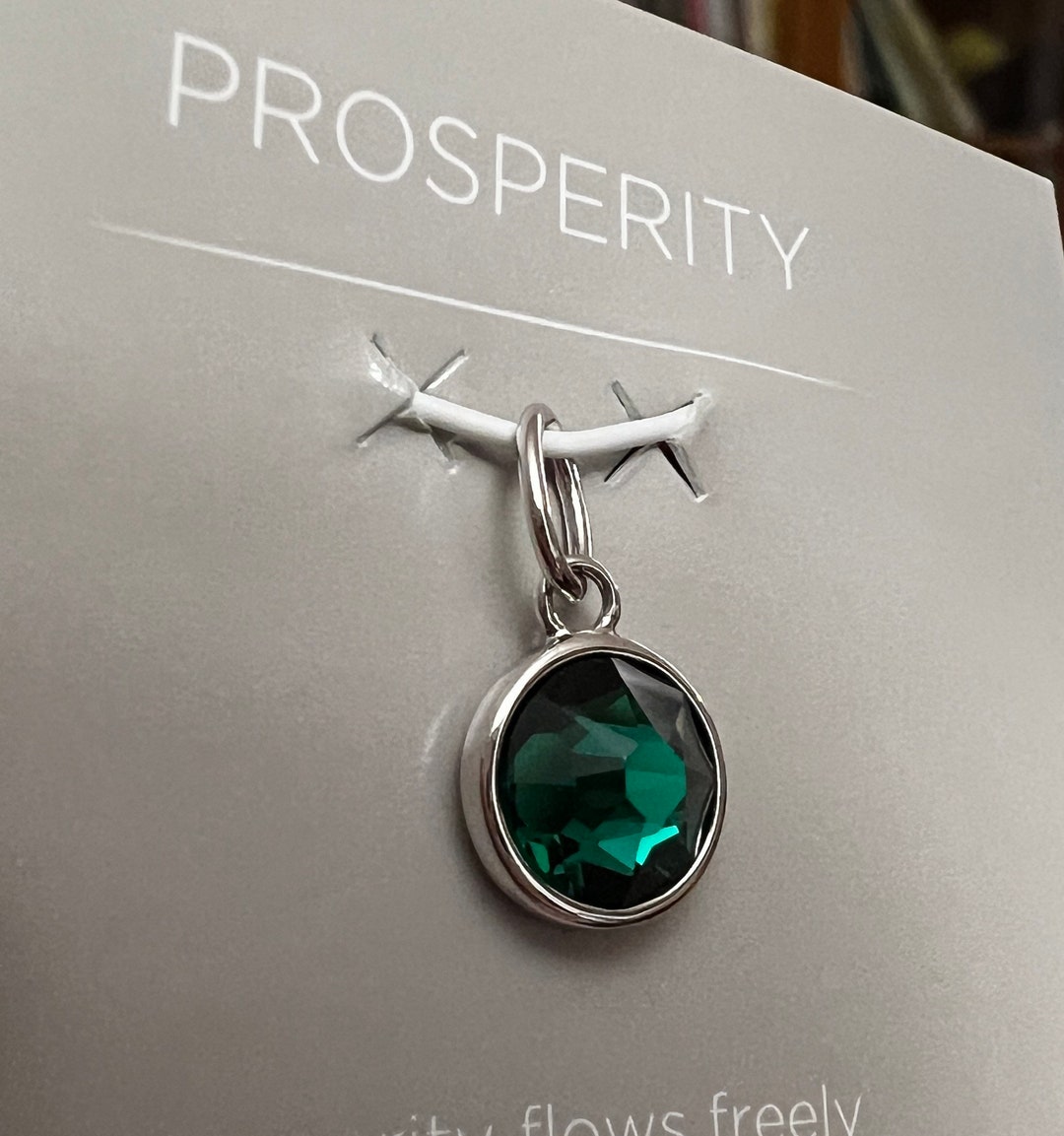 Silver Origami Owl Prosperity Charm / Pendant. Emerald Green Charm ...