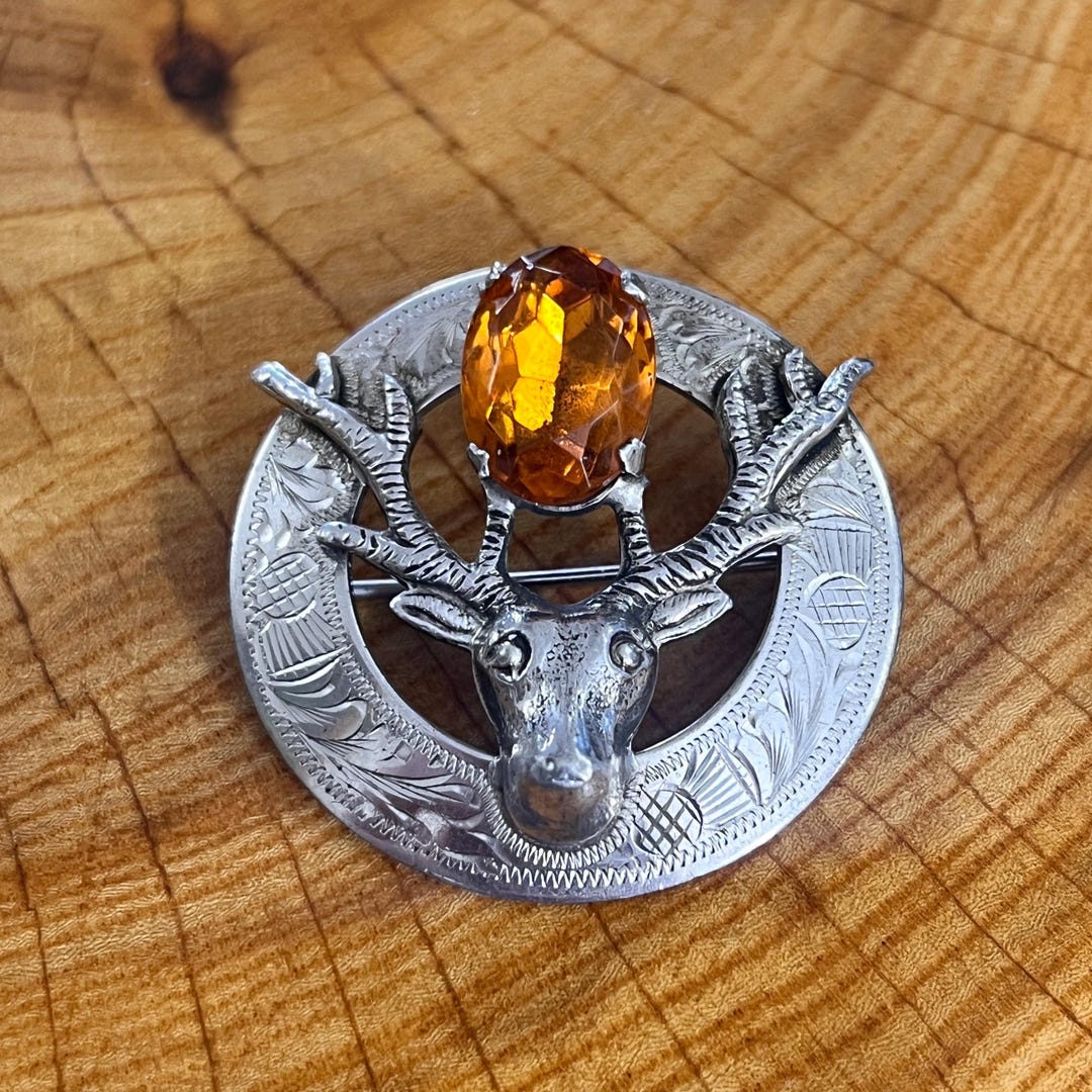 WBS Ward Brothers Sterling Silver Stag Brooch / Vintage WBS Scotland ...