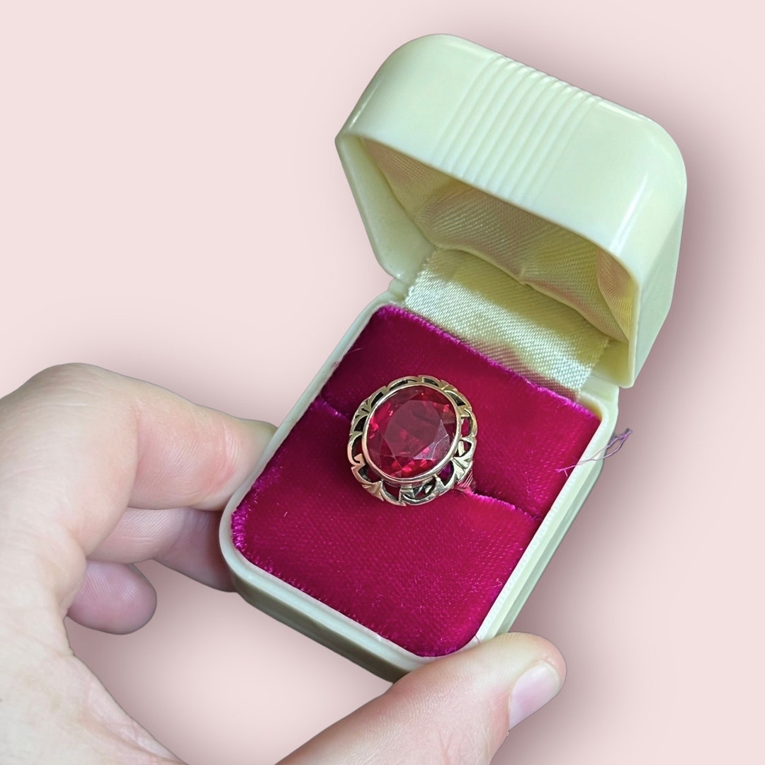 Art Deco Celluloid Engagement Ring Box - 1920’s Antique Ring Box - Art ...