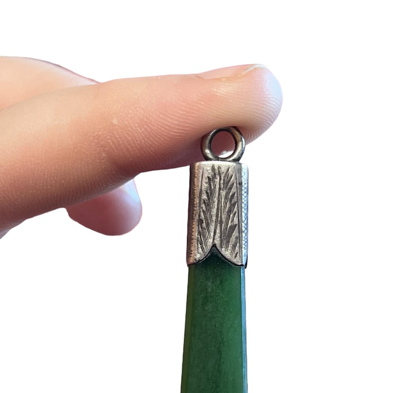 Antique Pounamu Jade Pendant / Fob - Antique Sterling Silver Pounamu ...