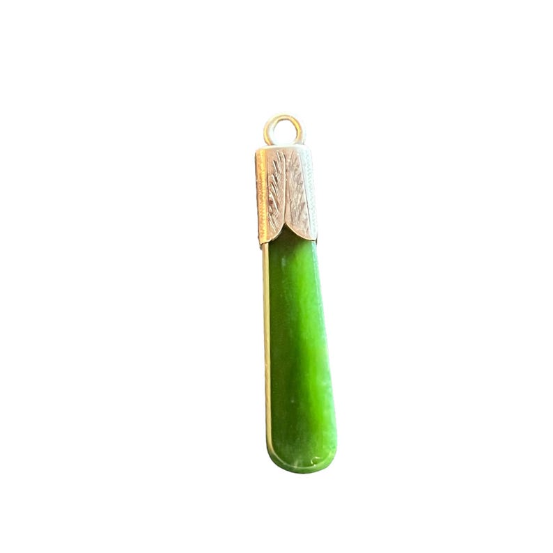 Antique Pounamu Jade Pendant / Fob - Antique Sterling Silver Pounamu ...