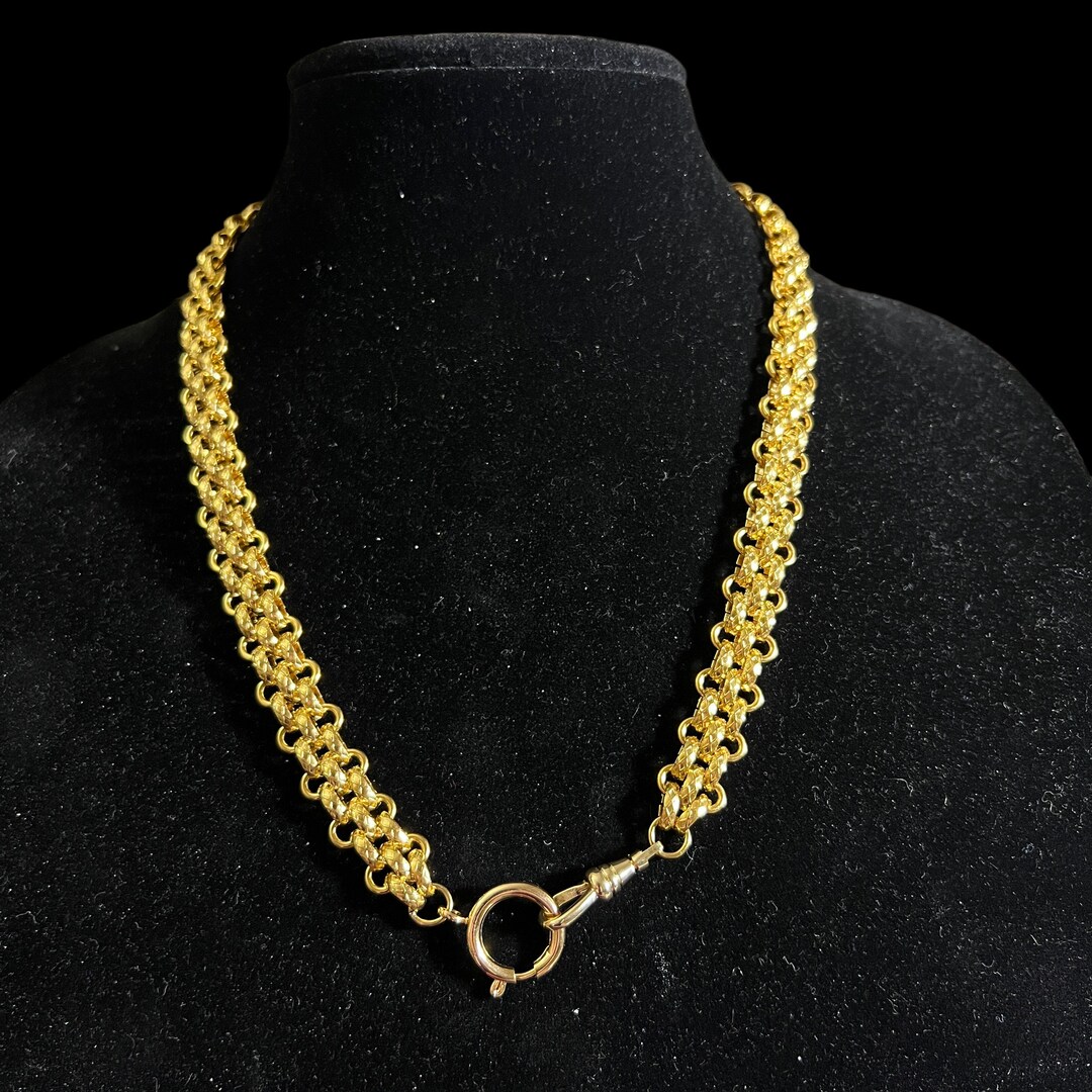 22.5” Chunky Gold Watch Chain Necklace - Chunky Pocket Watch Chain ...