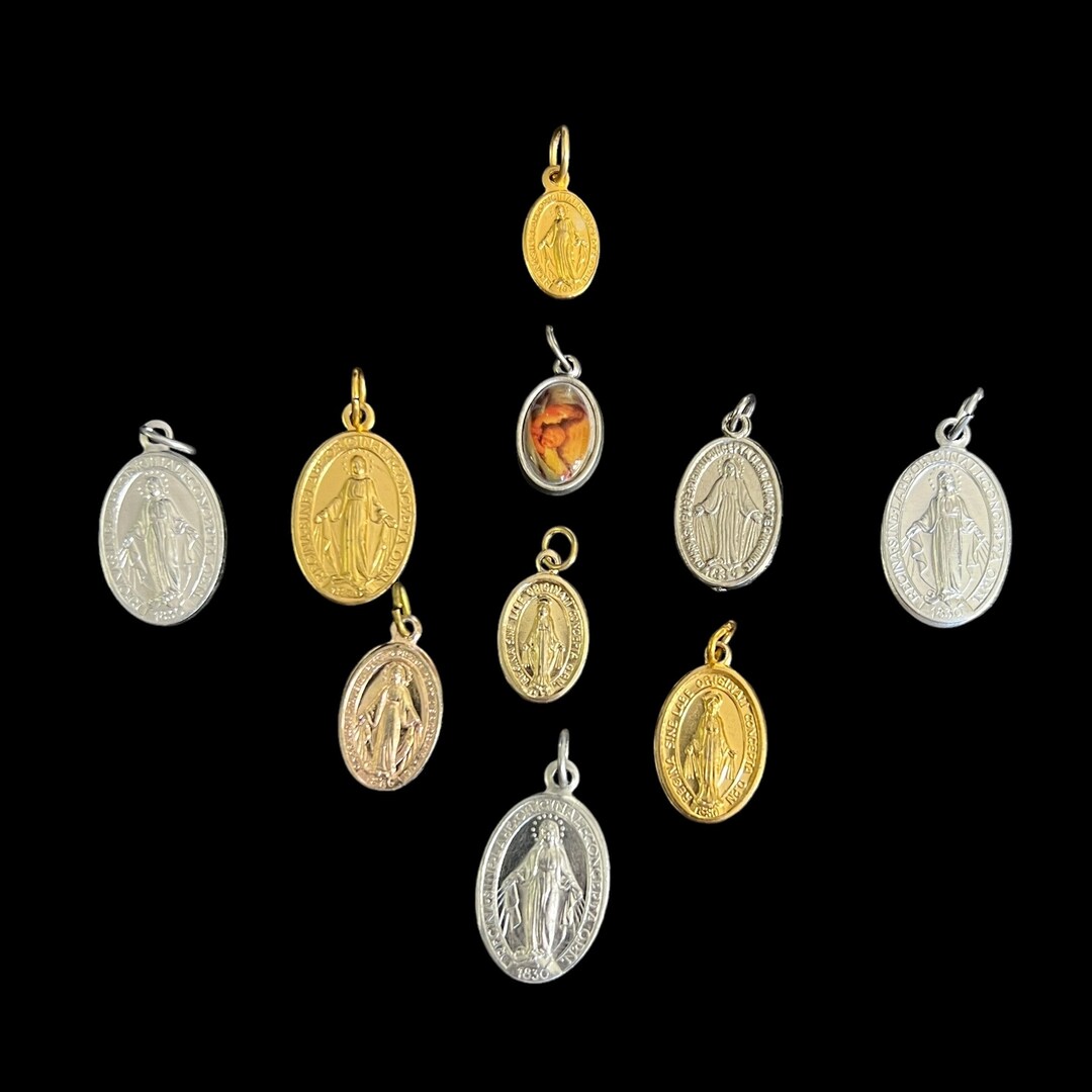 Vintage Religious Jewelry Lot - Religious Icon Lot - Catholic Medallion ...