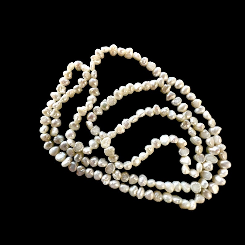 32 Long Pearl Necklace Long White Pearl Necklace Vintage Pearl