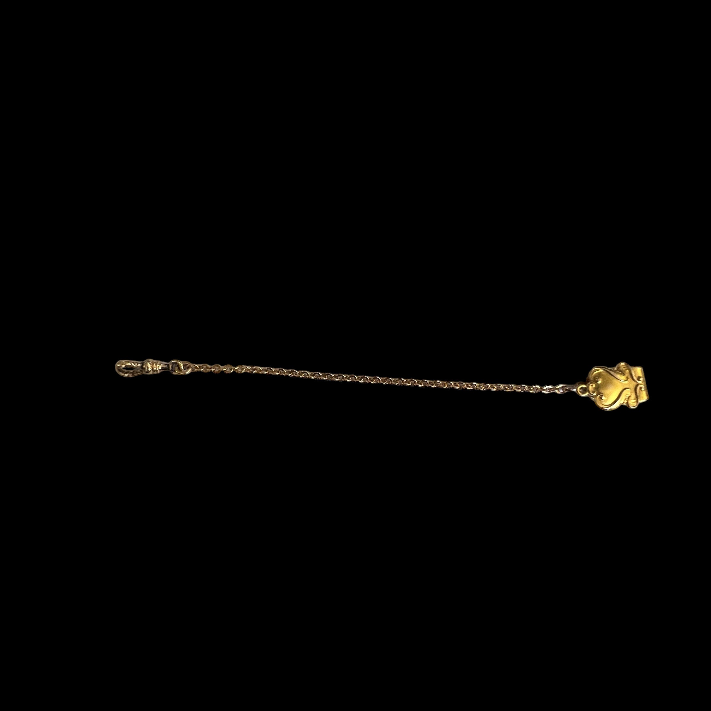 Victorian Gold Filled Pocket Watch Chain With Engraved Vest Clip ...