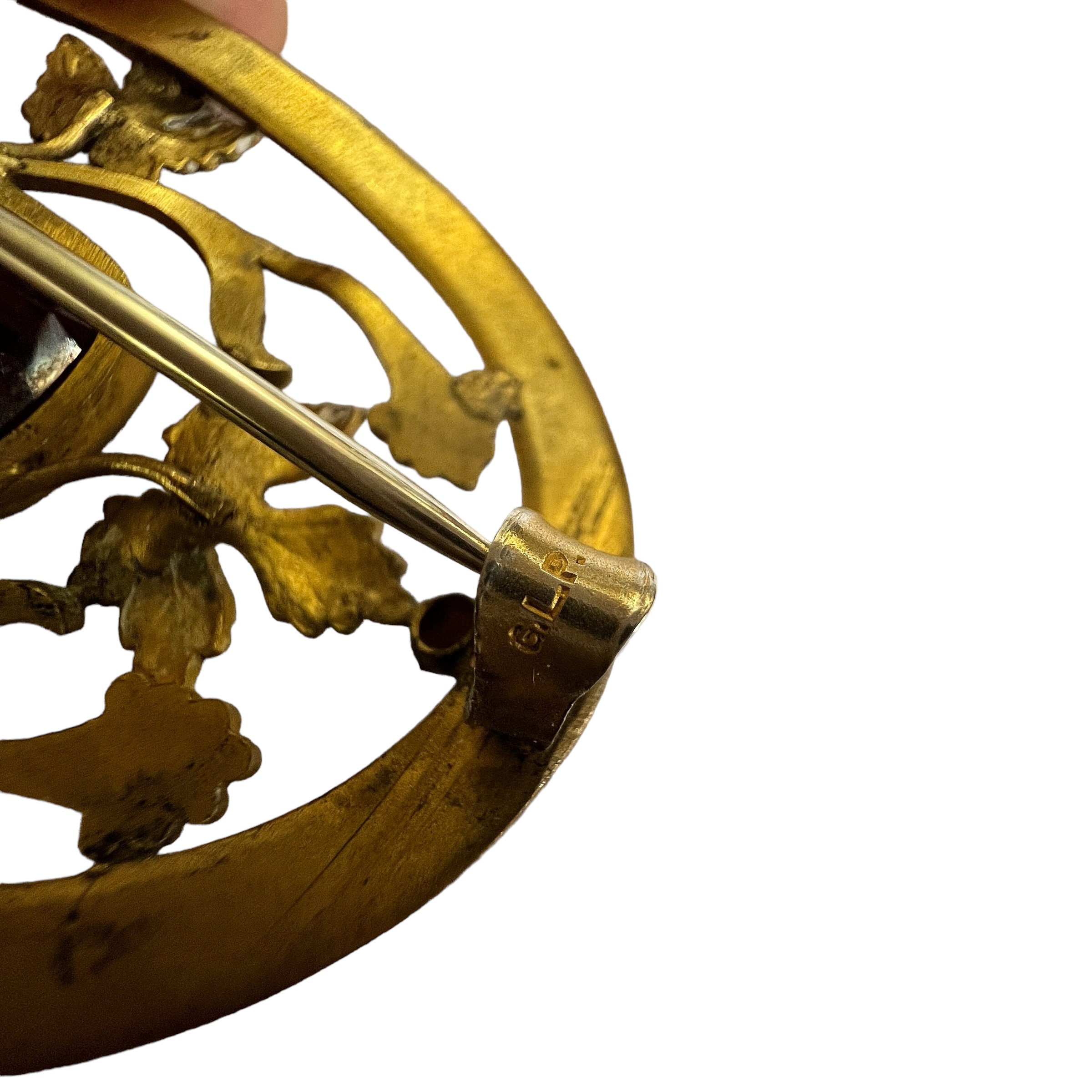 Edwardian Sash Brooch. George L. Paine Art Nouveau Amber Glass Sash Pin ...