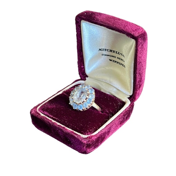 1950’s Burgundy Velvet Engagement Ring Box - Vintage … - Gem