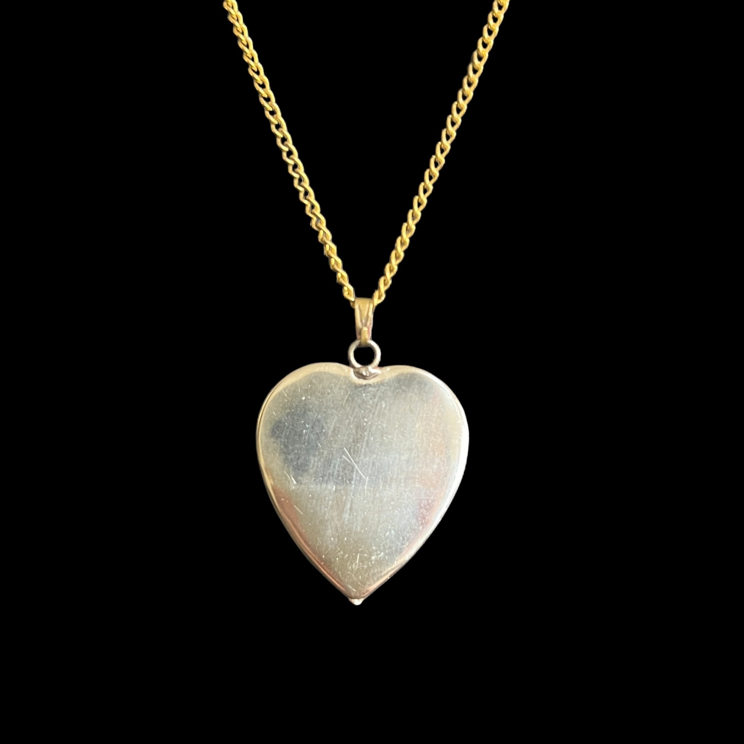 1950s Morpho Butterfly Wing Heart Necklace on Goldtone Chain Painted ...