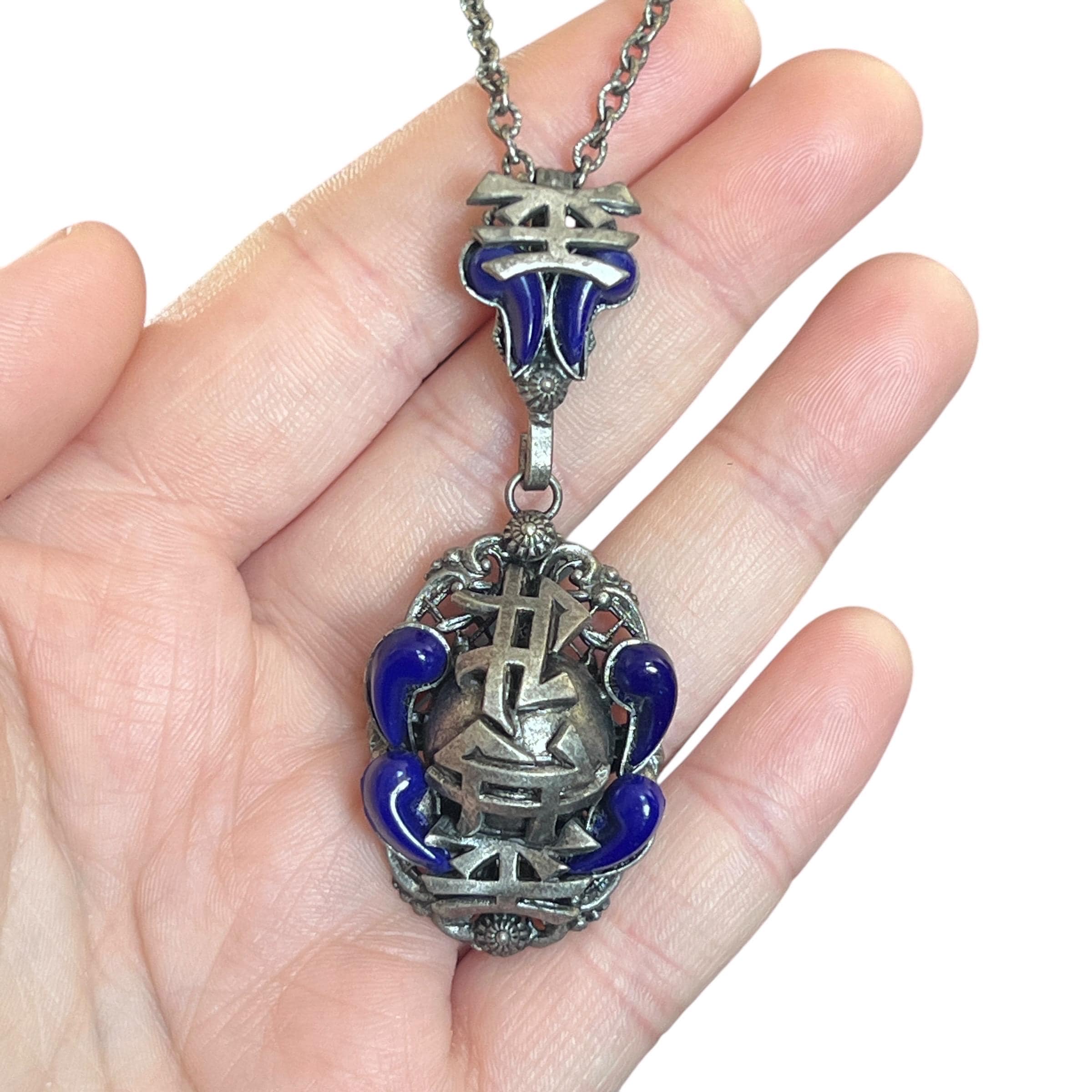 Rare 1930’s Max Neiger Chinese Revival Pendant With Blue Glas - Neiger ...