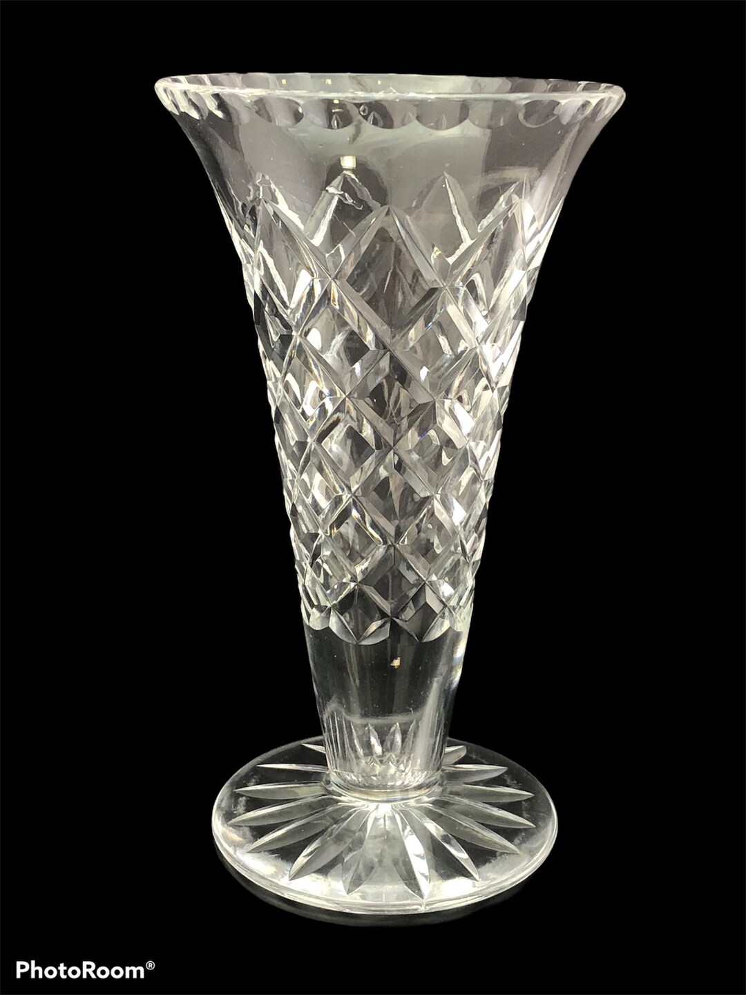 Webb Corbett Signed Cut Lead Crystal Vase. Made in England. Vintage ...