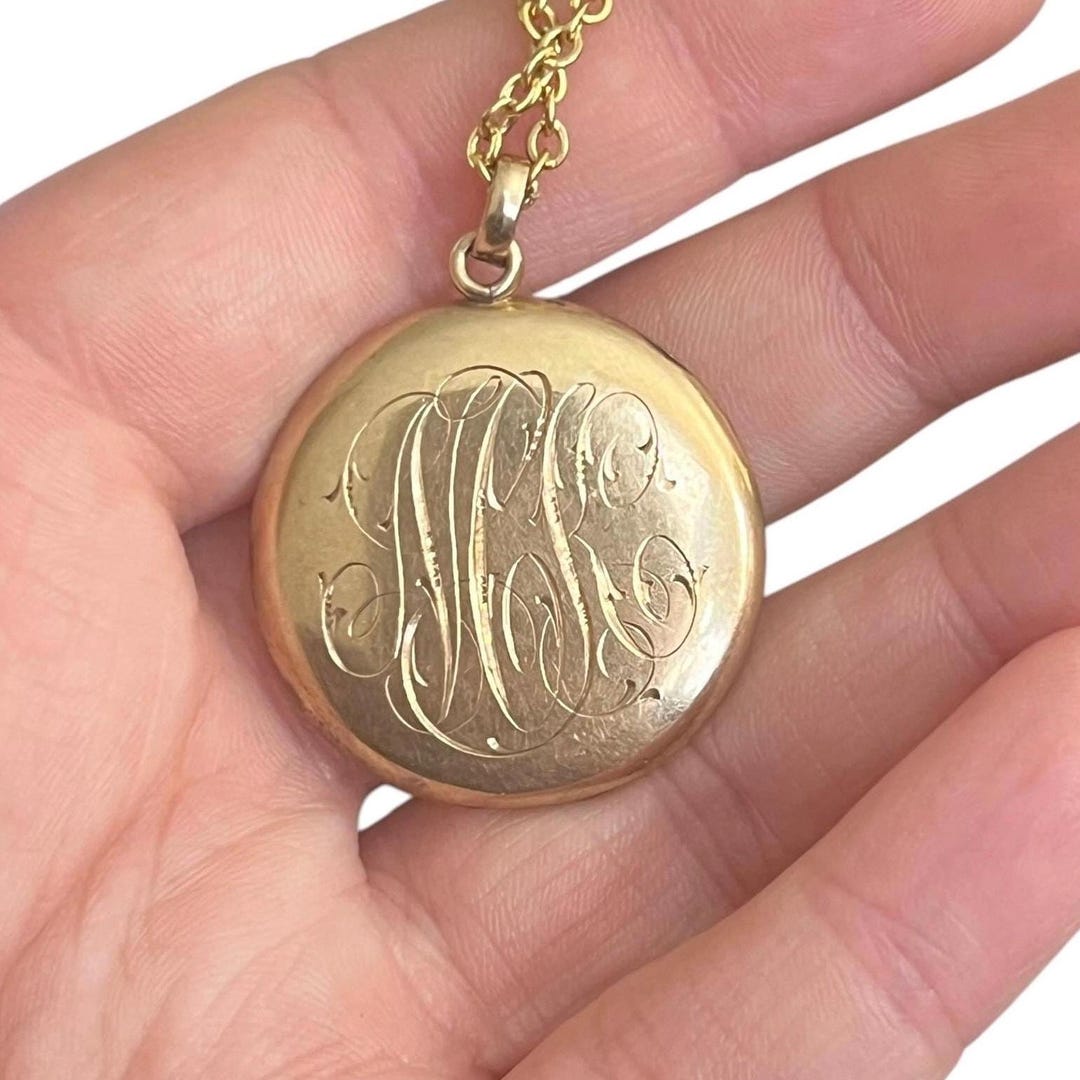 Victorian Gold Filled Locket on Chain - Antique Gold Locket - Antique 1 ...