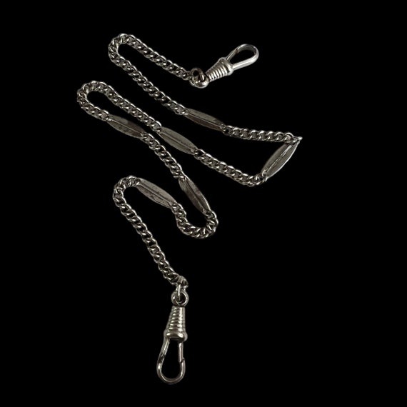 Victorian Gunmetal Pocket Watch Chain Choker Charm Ne… - Gem