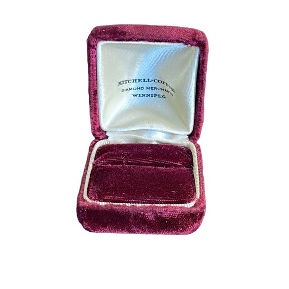 1950’s Burgundy Velvet Engagement Ring Box - Vintage … - Gem