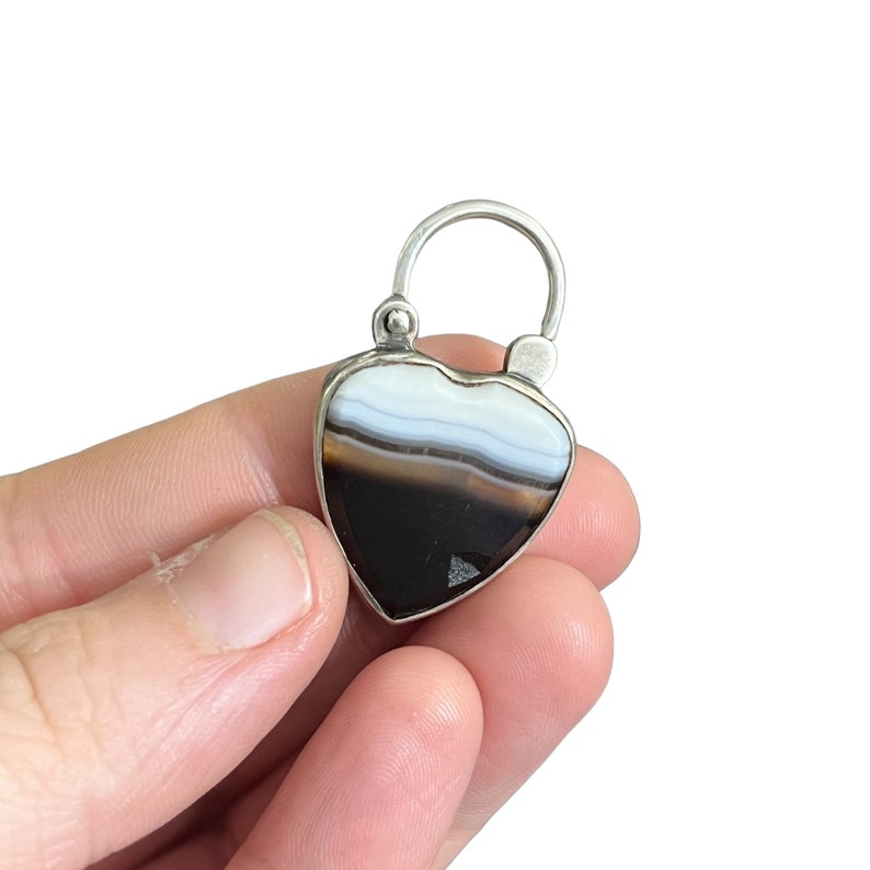 Victorian Scottish Agate Heart Lock Pendant Antique Scottish Agate ...