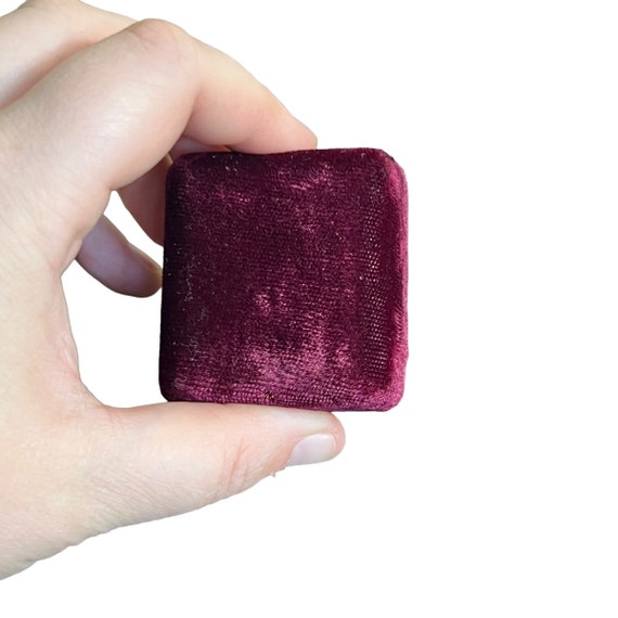 1950’s Burgundy Velvet Engagement Ring Box - Vintage … - Gem