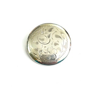 Birks Mid-century Sterling Brooch. Sterling Silver Round Hollow Birks ...
