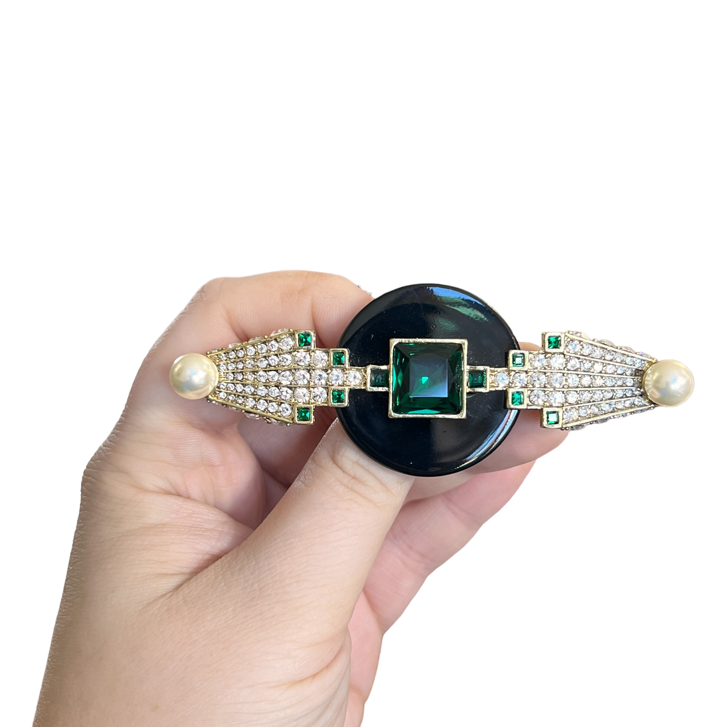 Rare Heidi Daus Art Deco Style Rhinestone Brooch Vintage Etsy