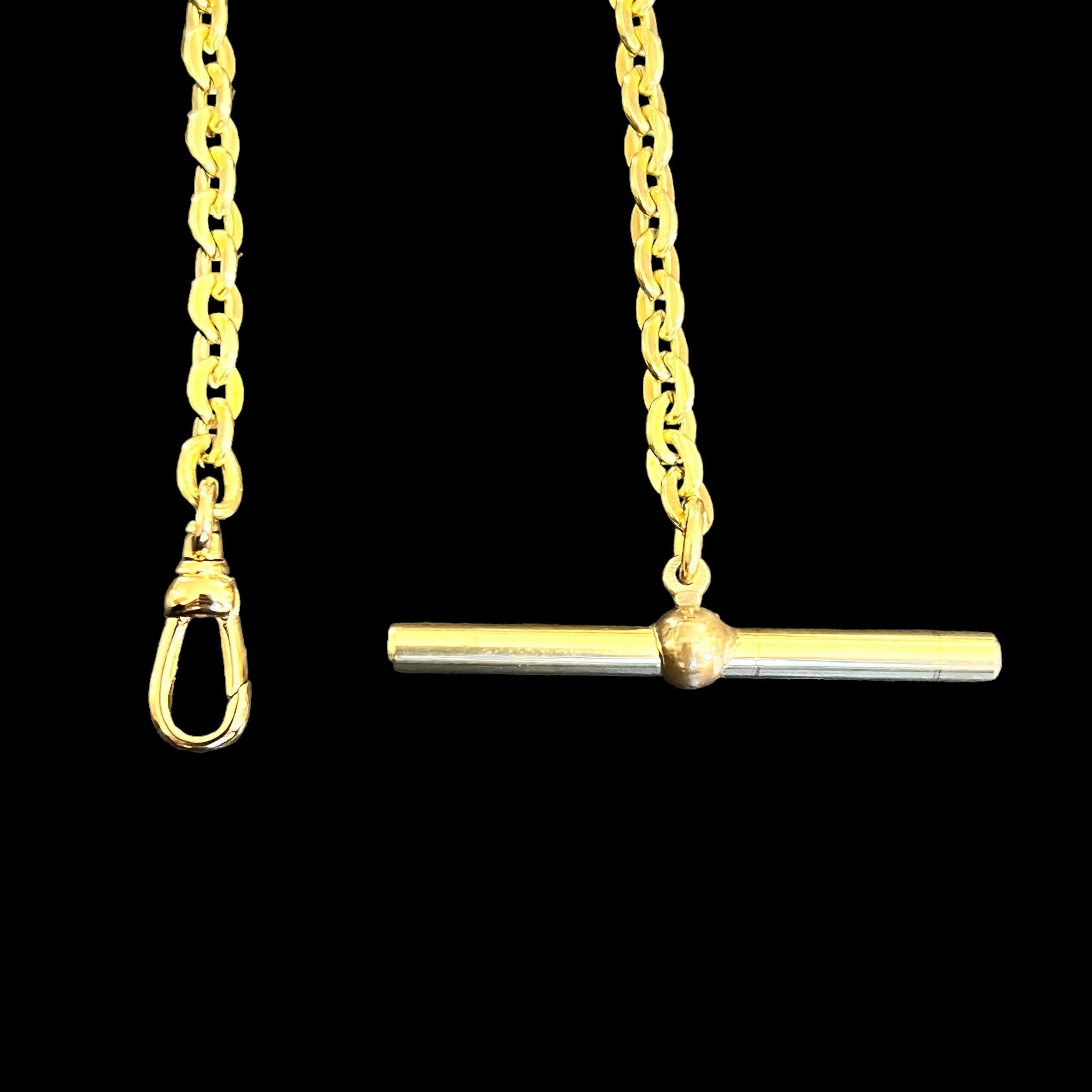 10 Art Deco Ruby T-bar Pocket Watch Chain. Vintage Gold Watch - Etsy