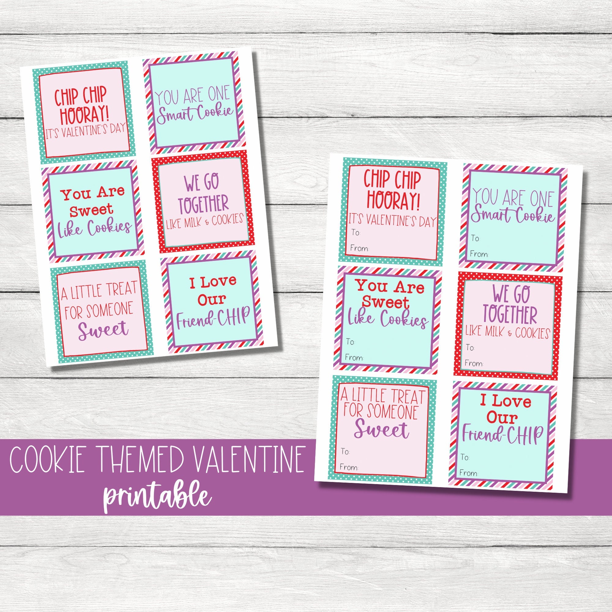 Cookie Valentine’s Day Printable Tag, Food Valentine’s Day Card ...