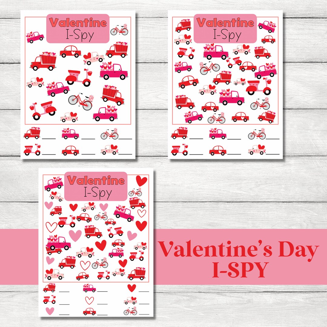 Valentine’s Day I Spy, Valentine’s Day Activity for Kids, Valentine’s ...