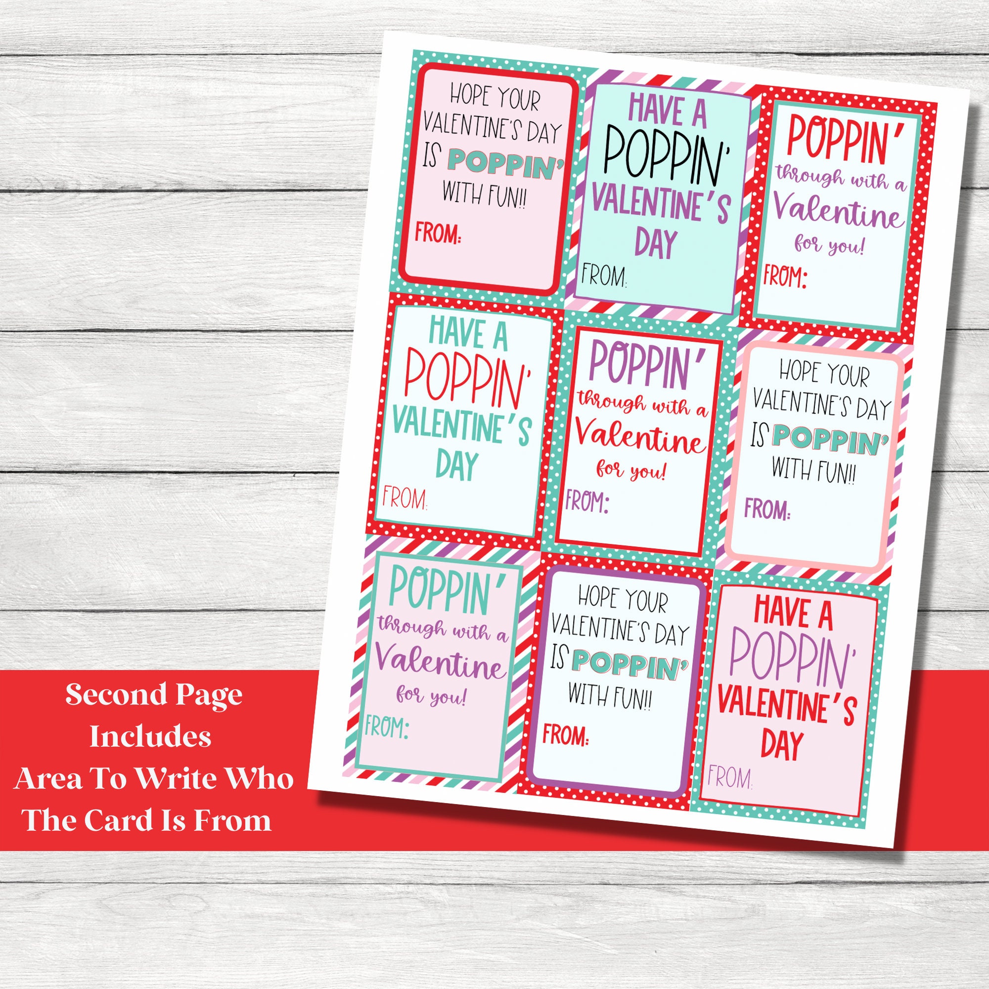 Popcorn Valentine’s Day Printable Tag, Food Tags for Valentine’s Day ...