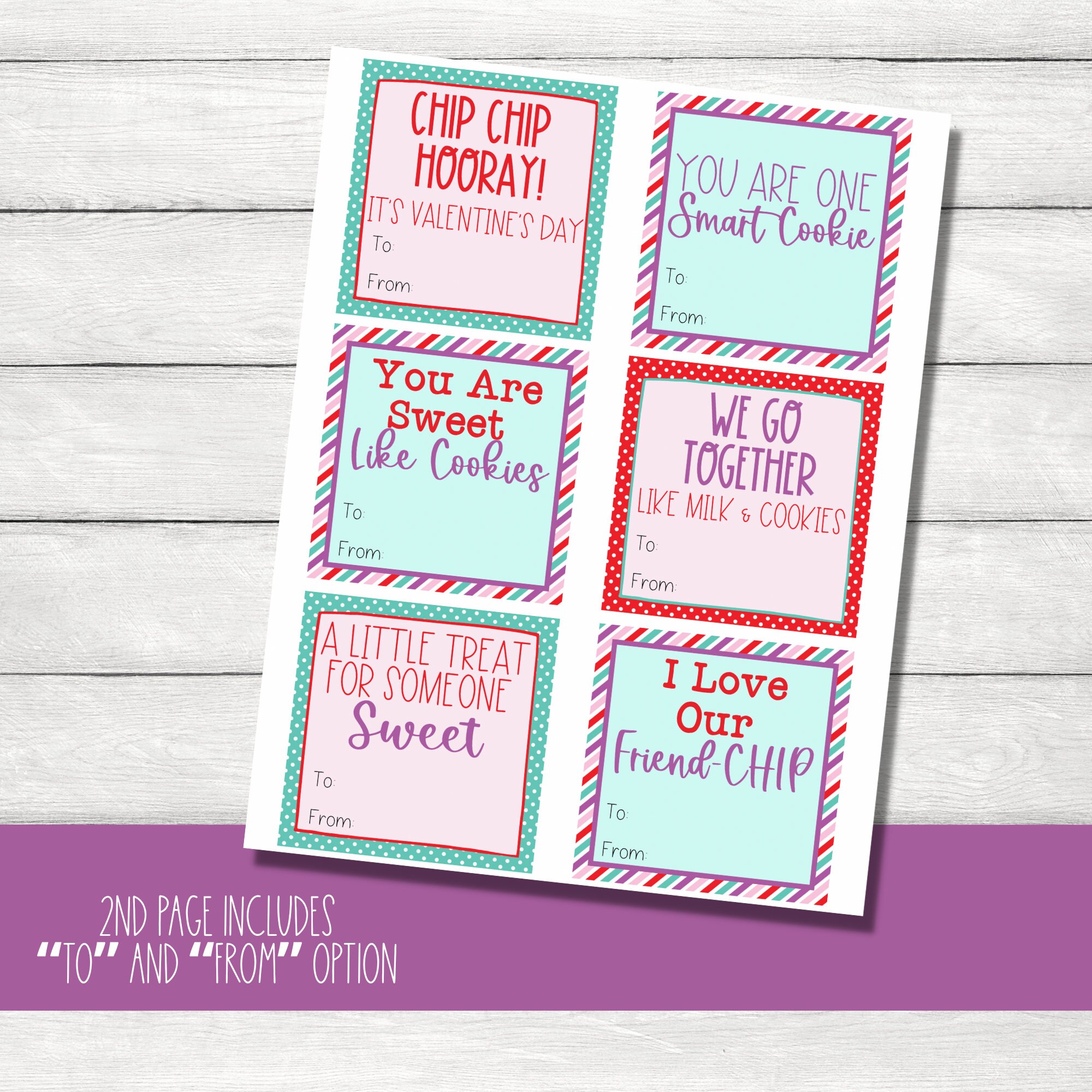 Cookie Valentine’s Day Printable Tag, Food Valentine’s Day Card ...