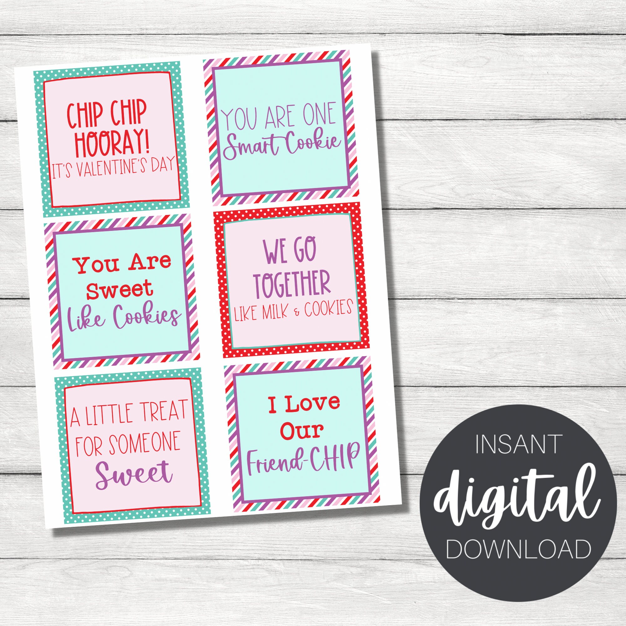 Cookie Valentine’s Day Printable Tag, Food Valentine’s Day Card ...