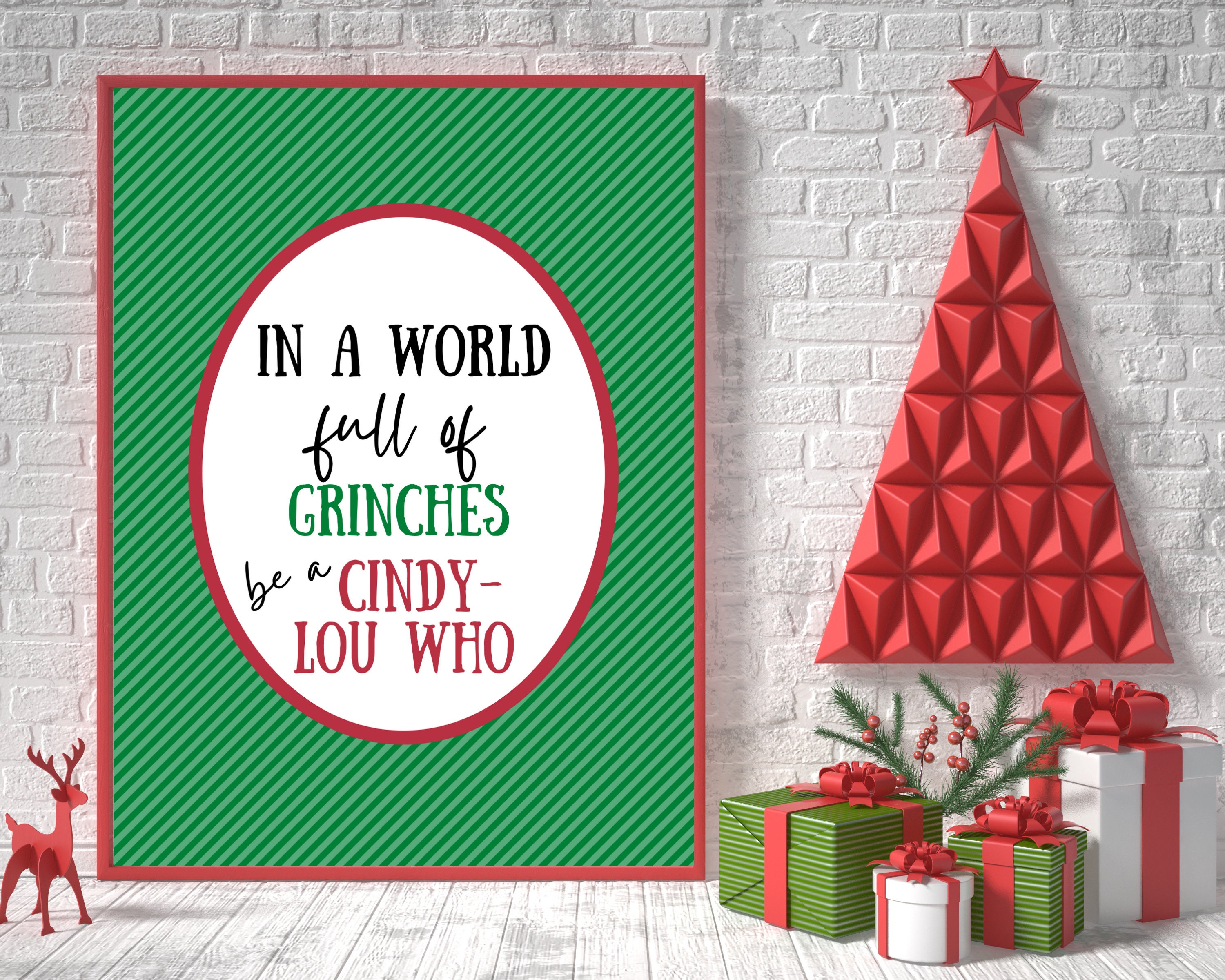 Christmas Art Printable, Grinch Printable, Cindy-lou Who Printable ...