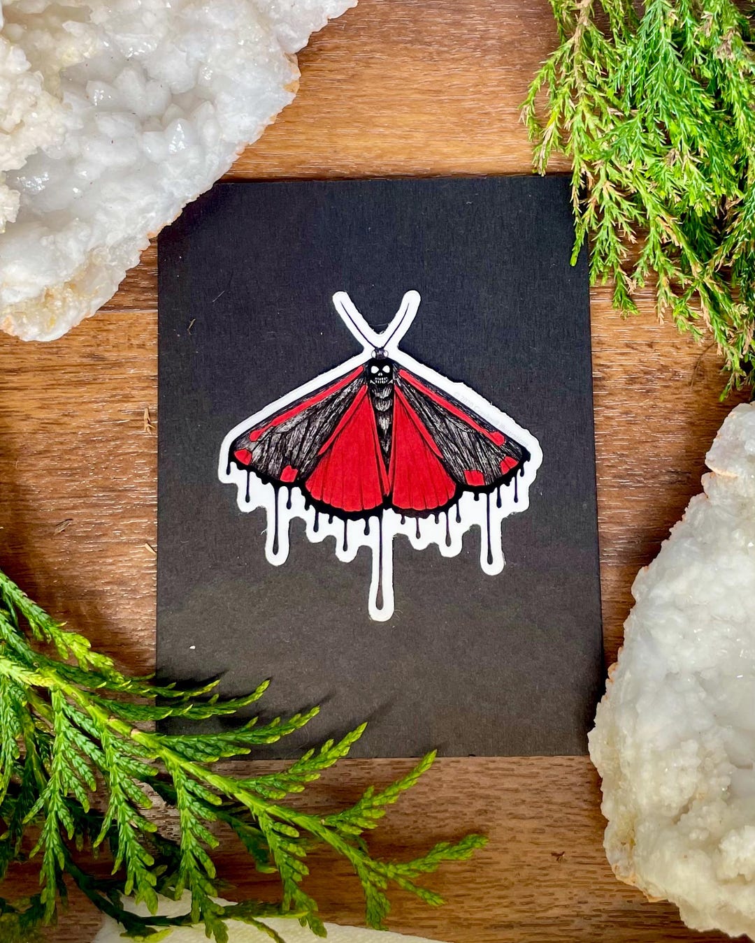Cinnabar Moth Death Moth Sticker – Dripping Wings, Possessed Monster ...