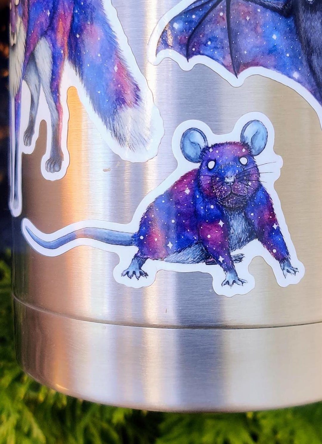 Galaxy Mouse Sticker – Hand-drawn Ink & Watercolor Design From the ...