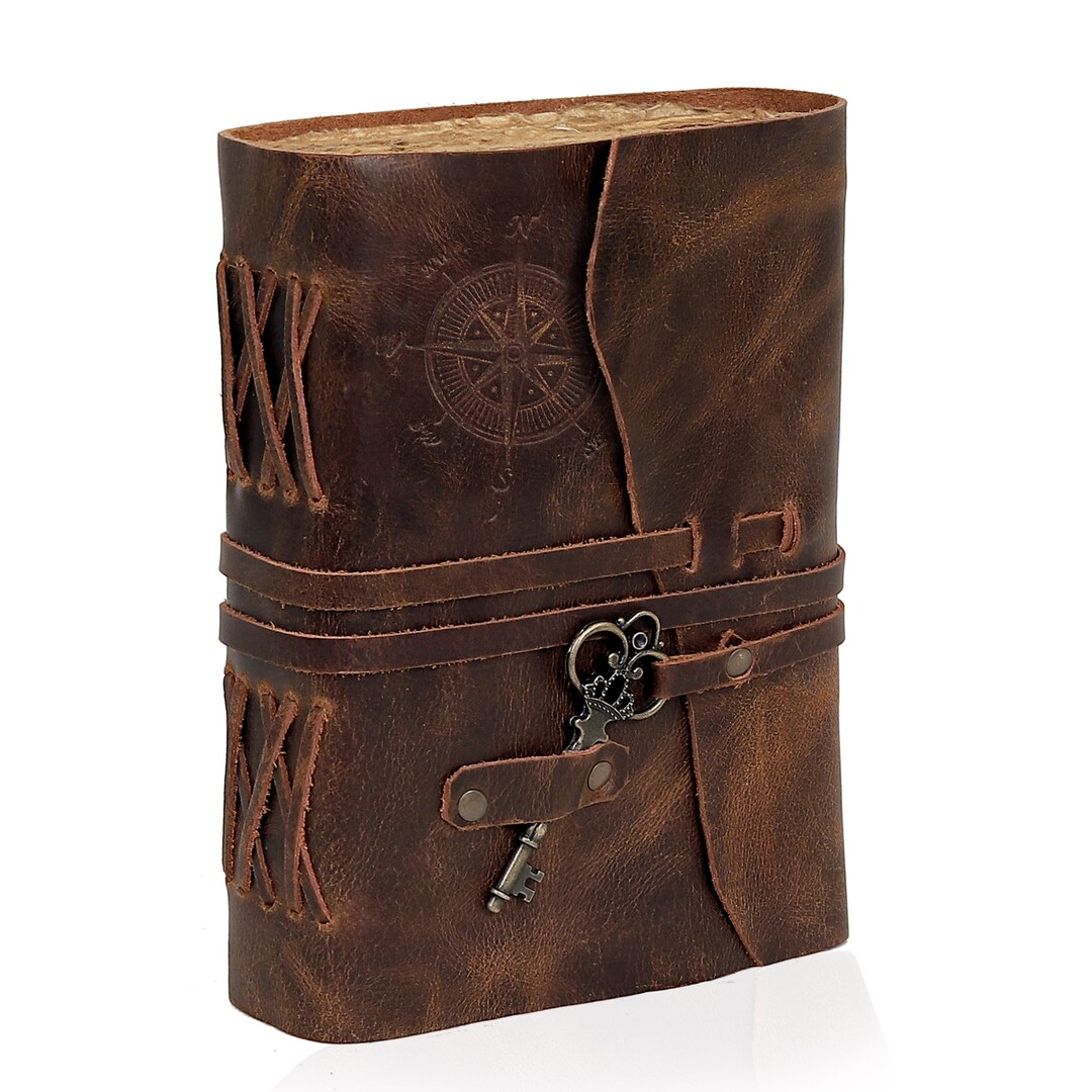 Vintage Style Compass Personalized Leather Journal Antique Handmade ...