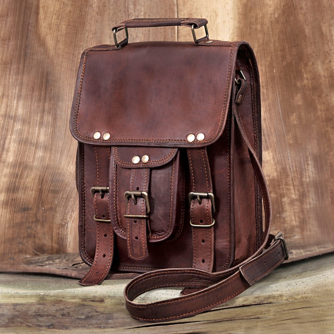 Handmade Personalized Genuine Leather Satchel Bag iPad Bag Shoulder Bag ...