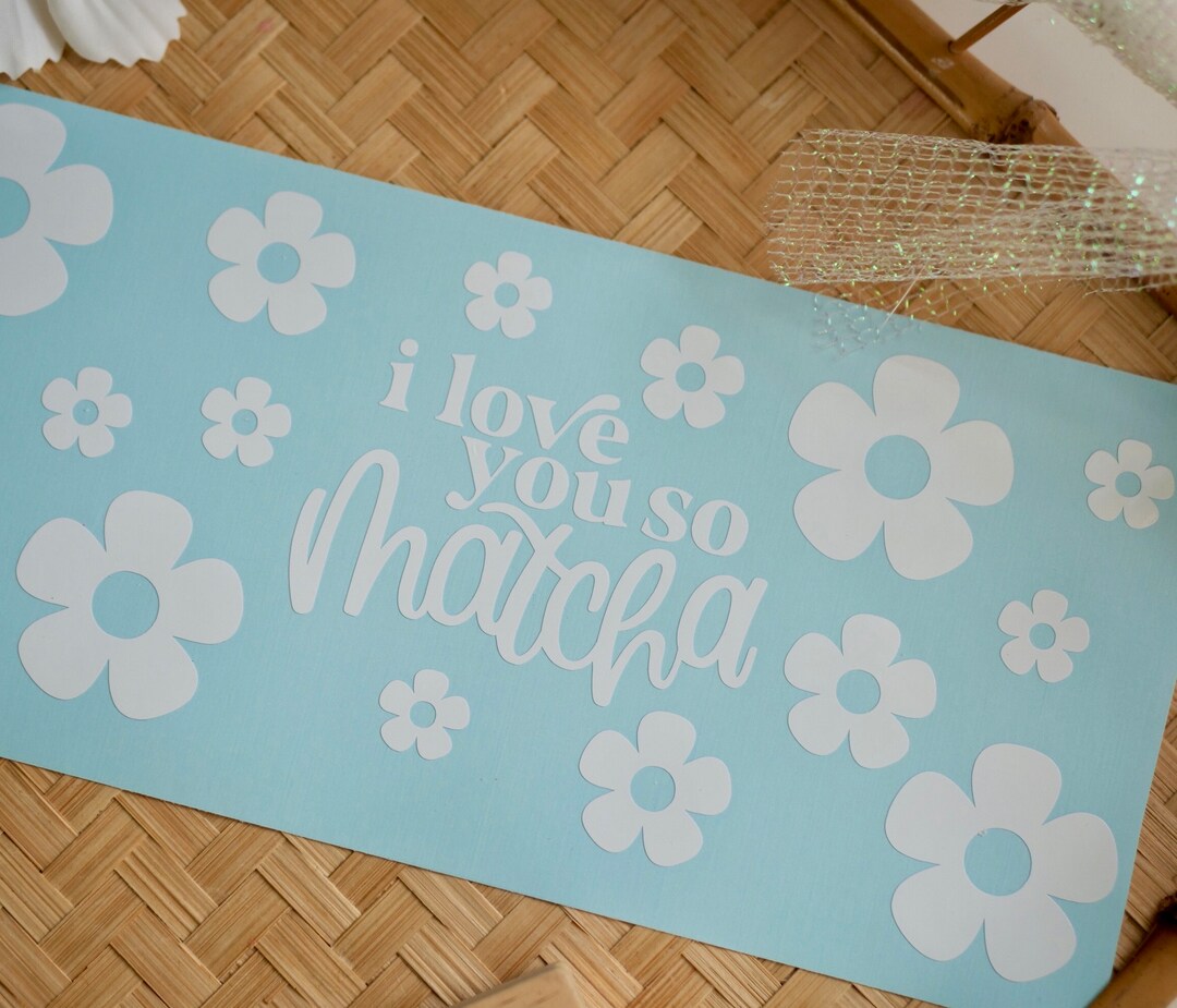 Matcha Decal Sticker, Cute Flowe Stanley Cup Decal Stickers, Retro ...