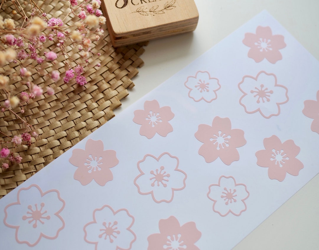 Cute Sakura Flower Vinyl Sticker Decal Sheet, Cherry Blossom Inspired ...