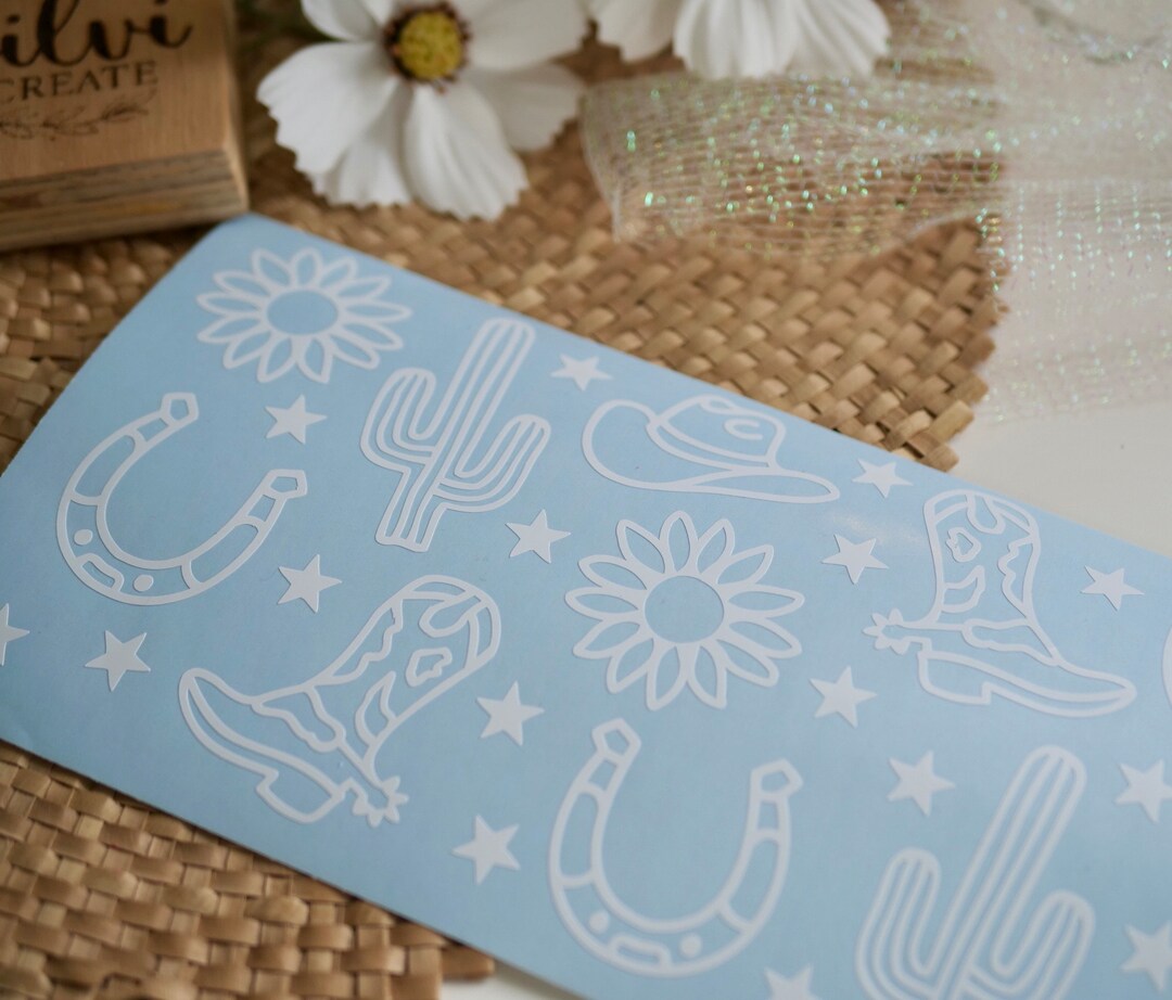 Western Vinyl Decal Stickers, Cowboy Cup, Water Bottle Decals - Etsy