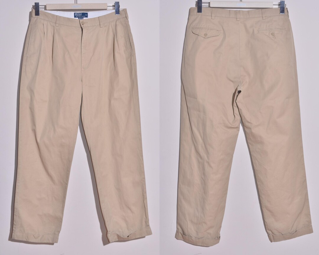 VTG Polo Ralph Lauren Pants Mens 35X30 Beige Hammond Pant Pleated Cuffed Classic - Etsy