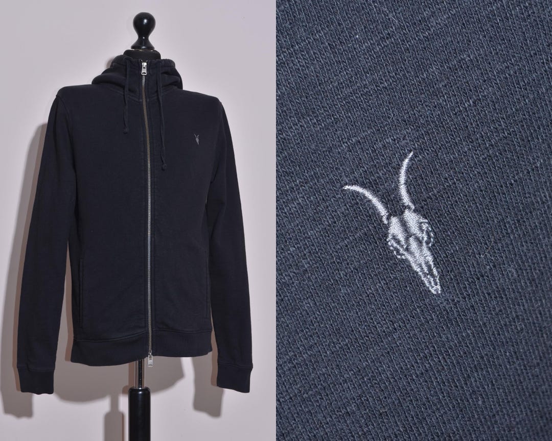 All Saints Men's Black Full Zip Hoodie Jumper Hooded 2pockets Size M - Etsy